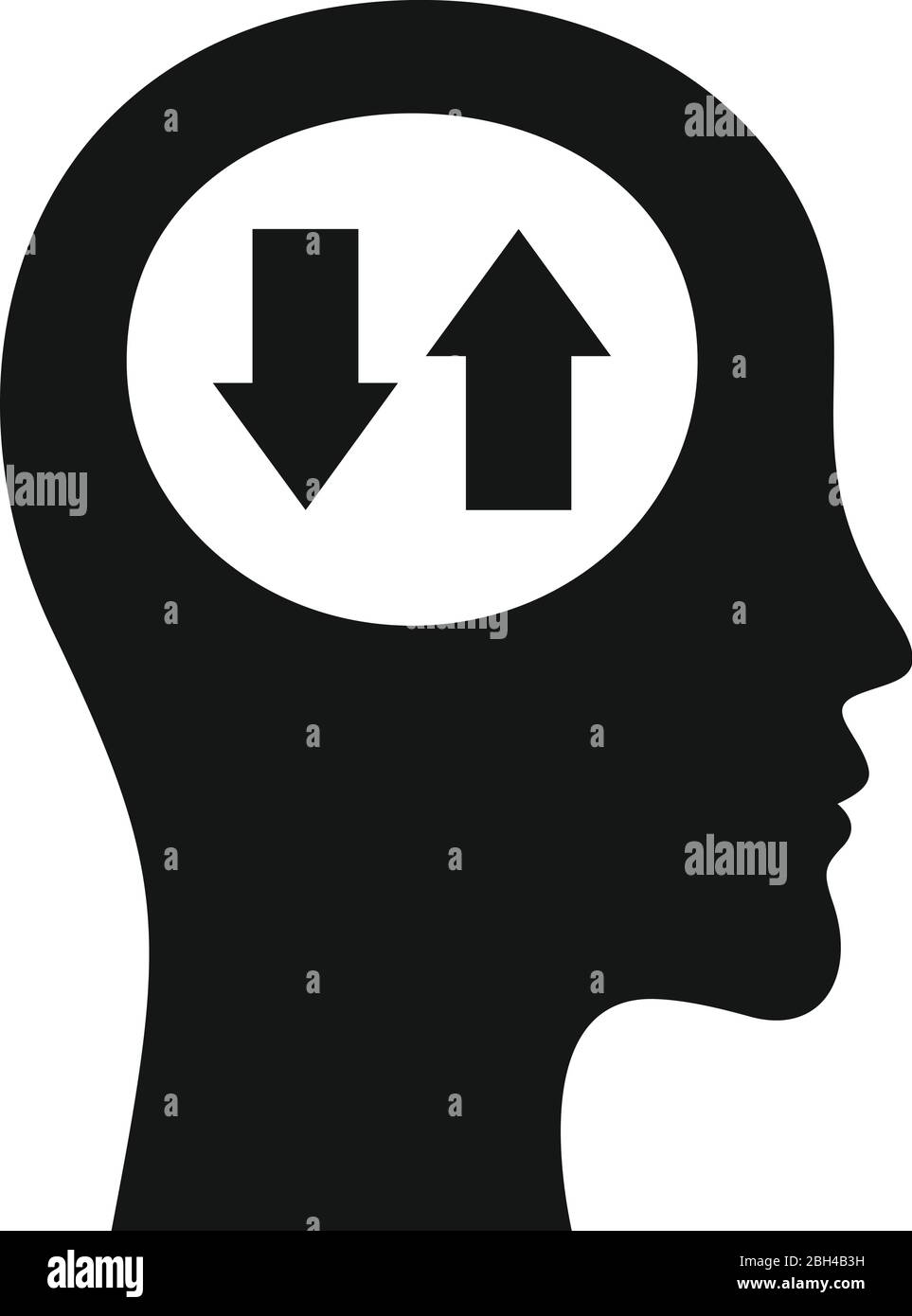 Personality bipolar disorder icon. Simple illustration of personality ...