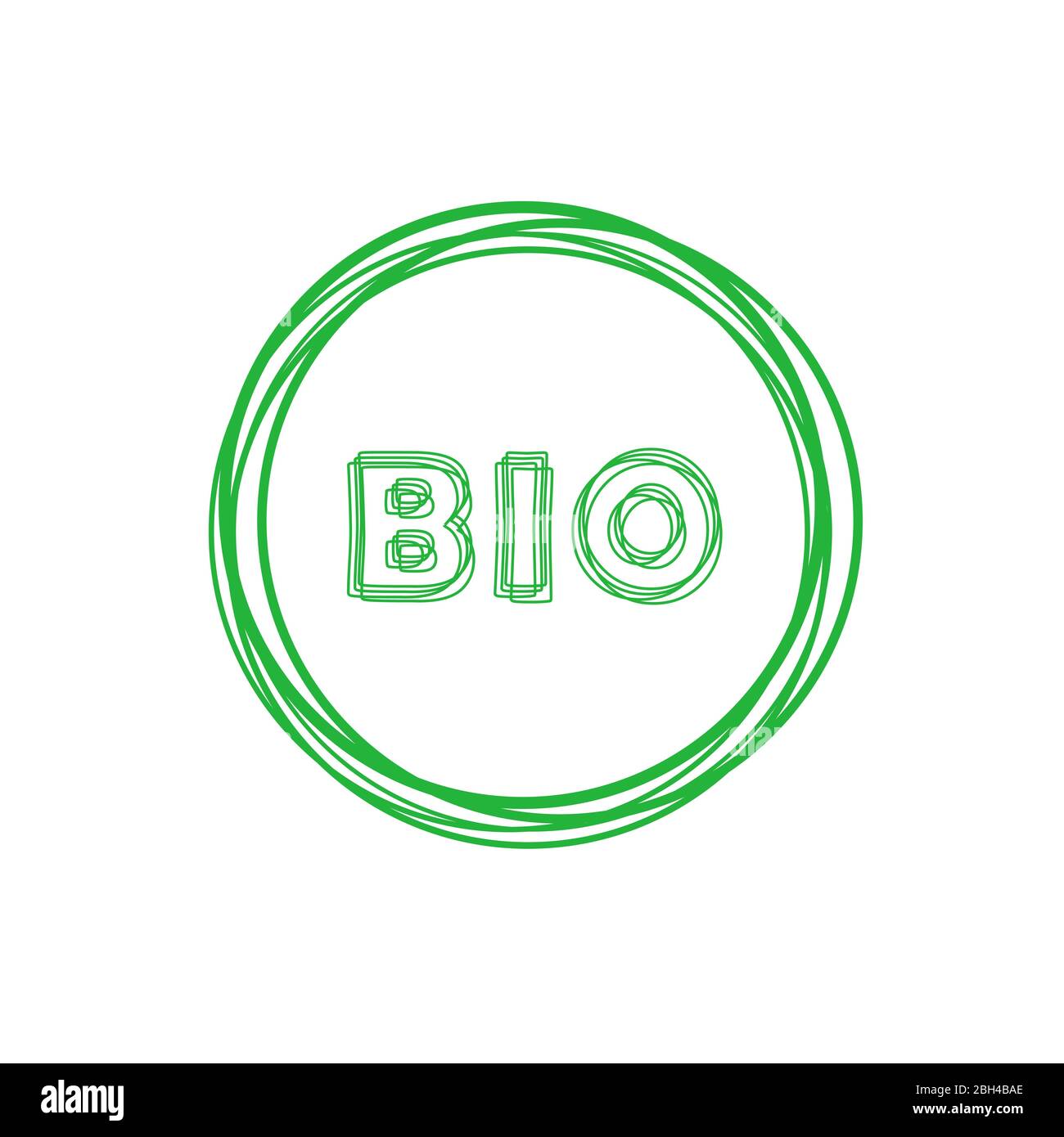 Bio lines circle green badge. Design element for packaging design and ...