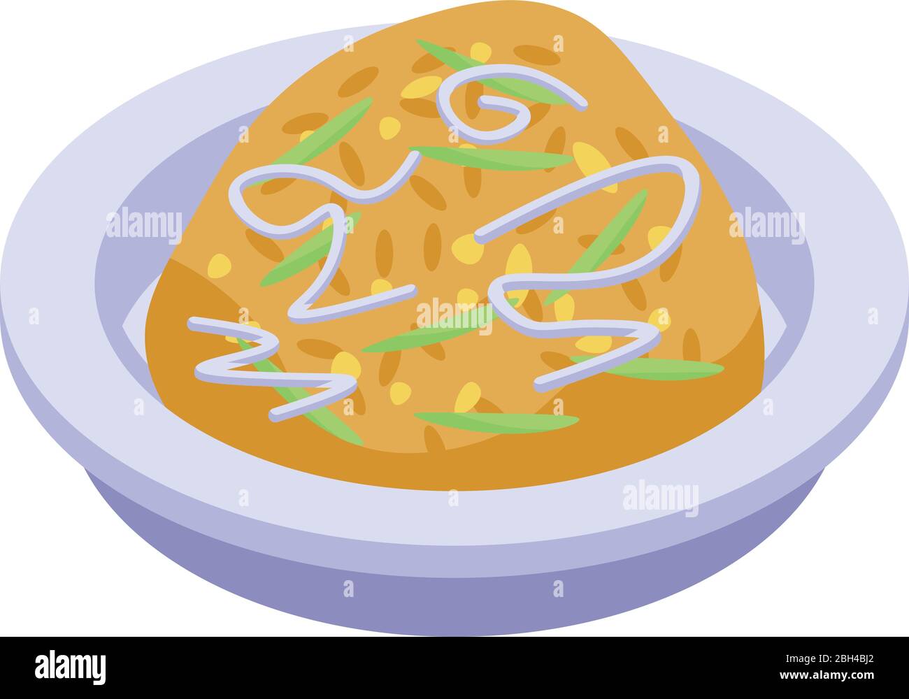 Thai food brown rice icon, isometric style Stock Vector Image & Art - Alamy