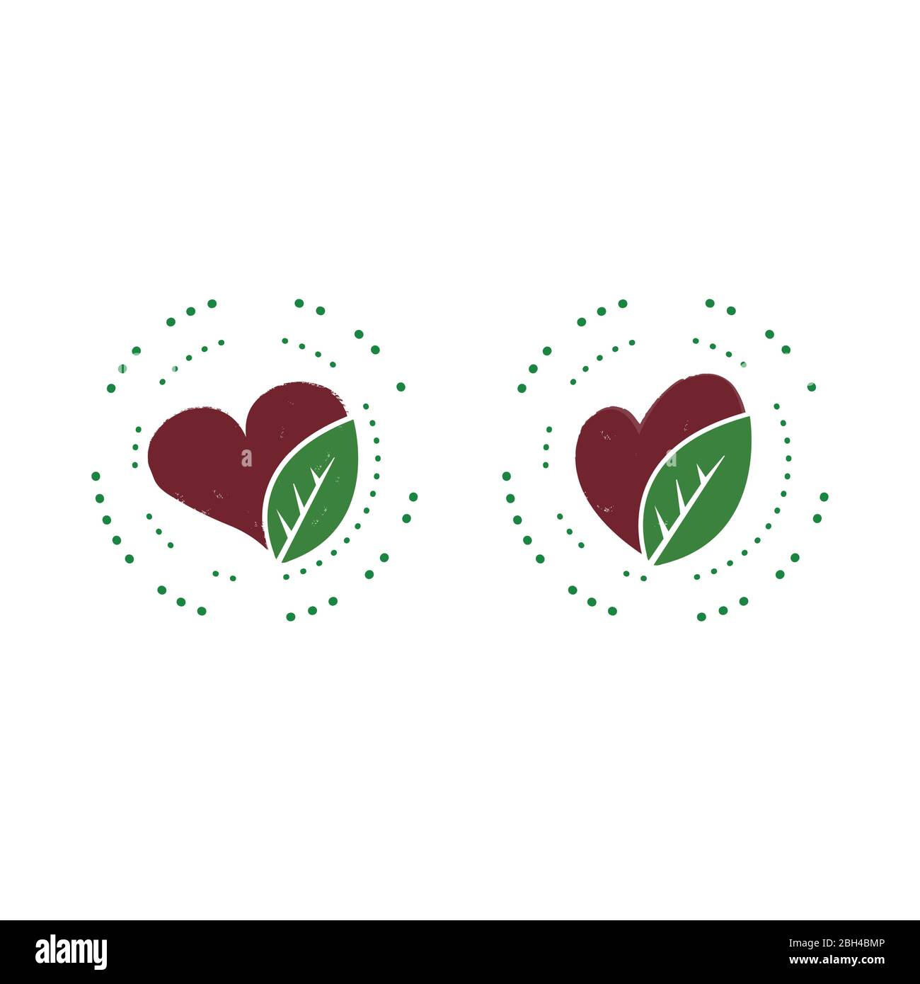 Leaf and Heart Logo Template Illustration Design. Vector EPS 10 Stock ...