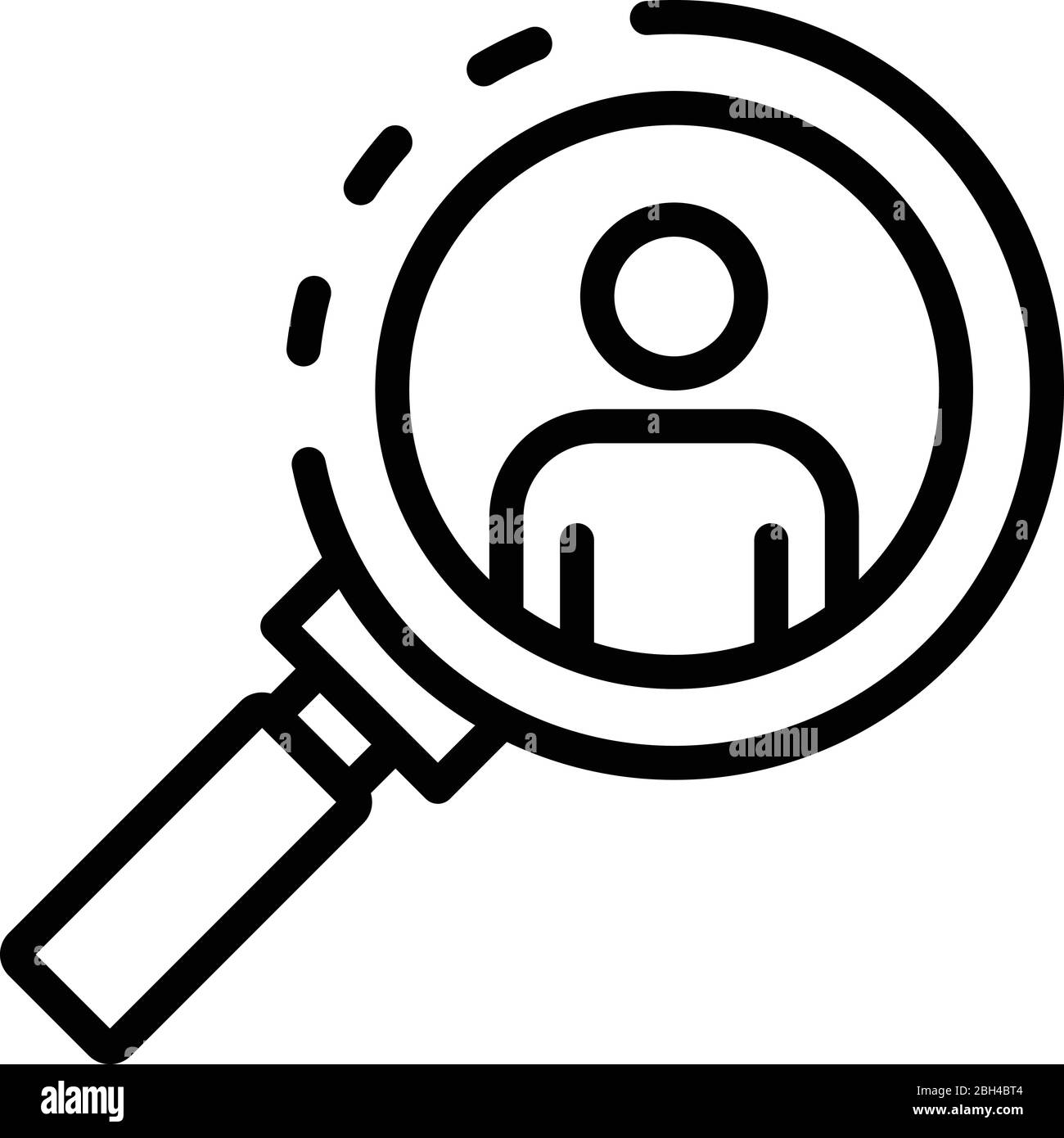 Man under magnifier icon, outline style Stock Vector Image & Art - Alamy