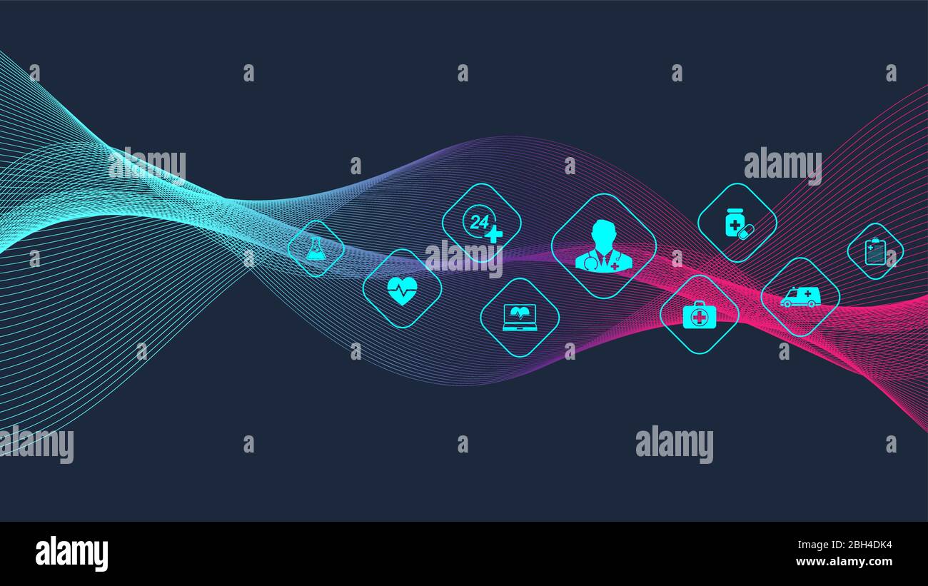 Abstract medical and science healthcare blue banner design template ...