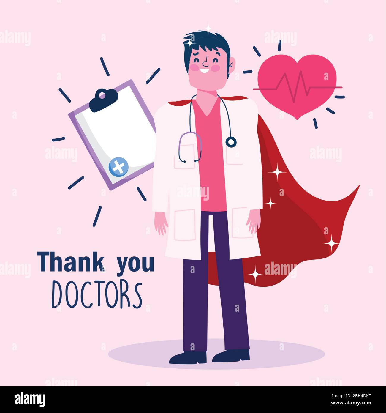 doctor hero, character medical staff professional cartoon vector ...