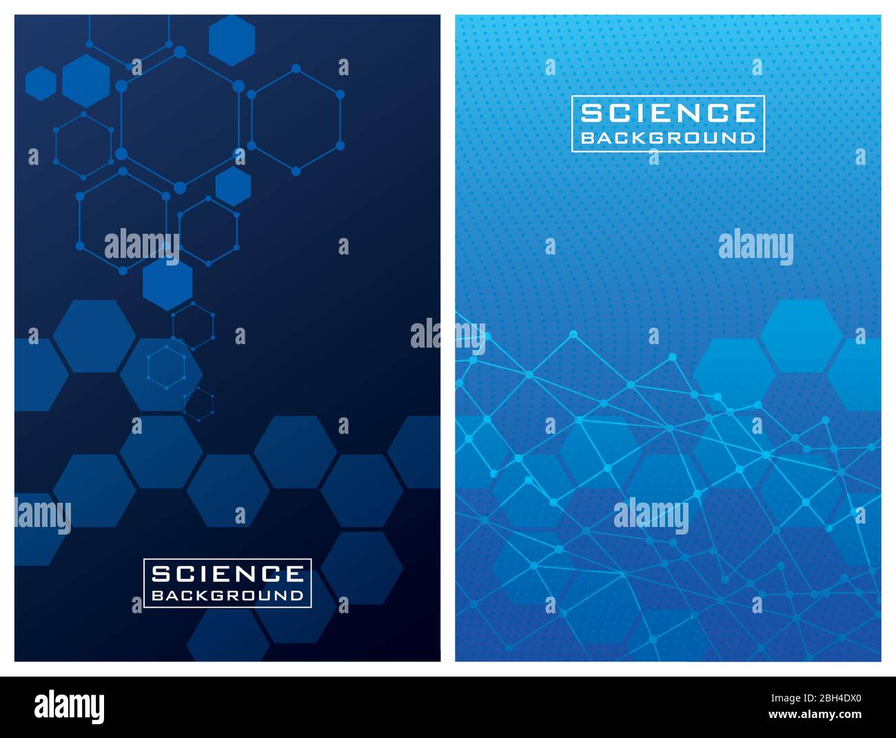two blues colors science backgrounds with lines structures Stock Vector ...