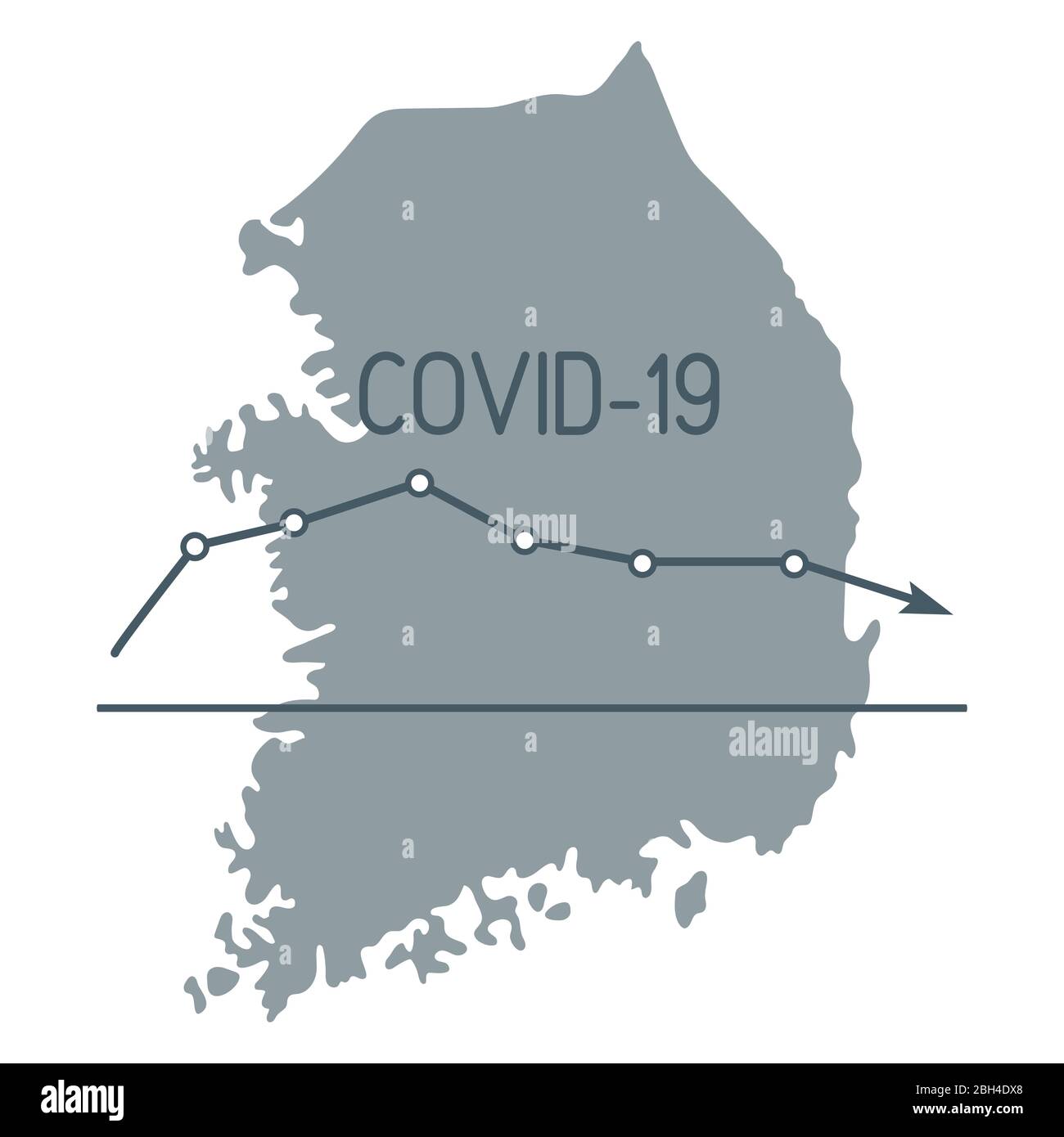 Vector illustration South Korea map Defeat coronavirus Schedule ...