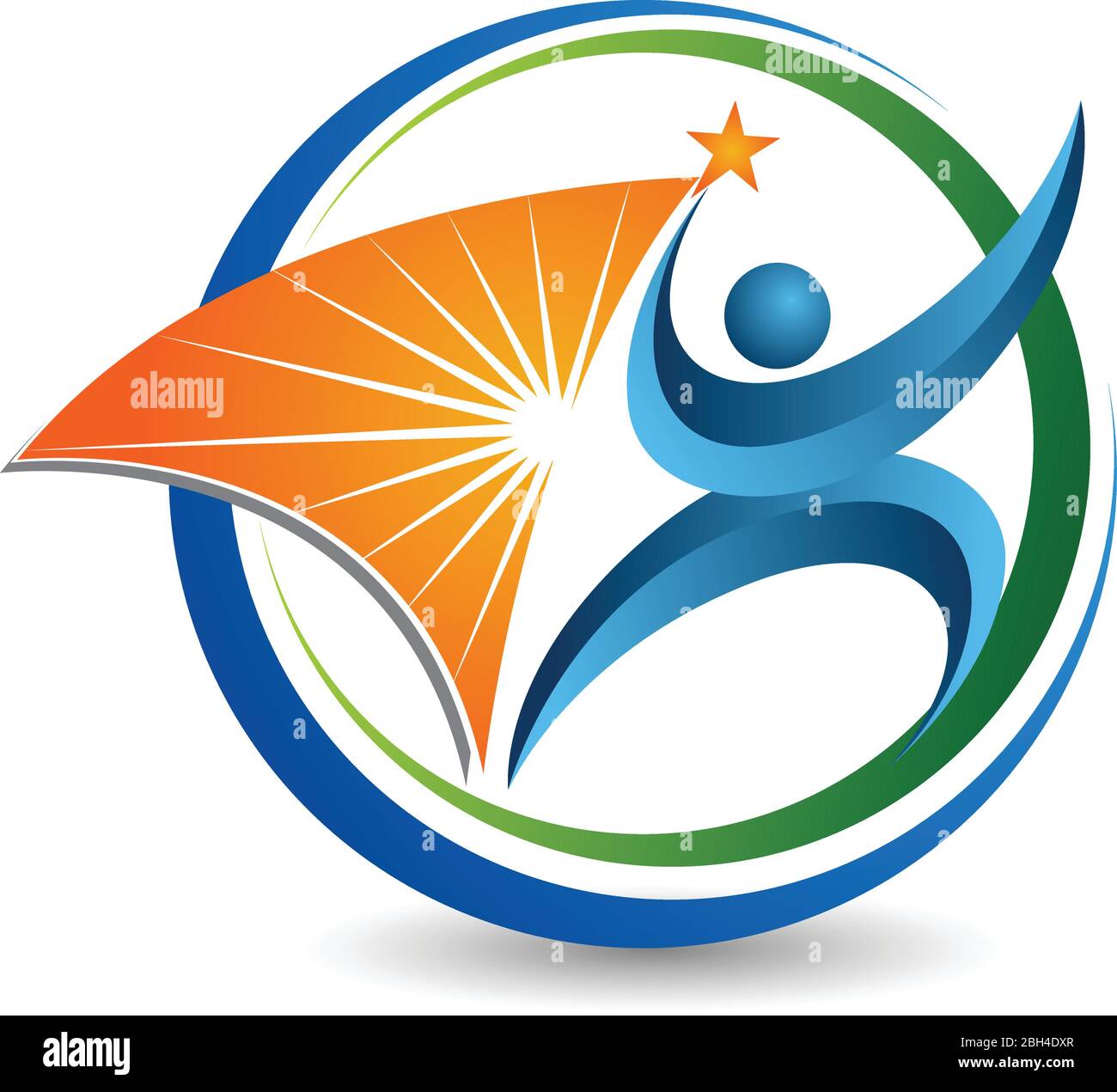 Illustration art of a bright human logo with isolated background Stock ...