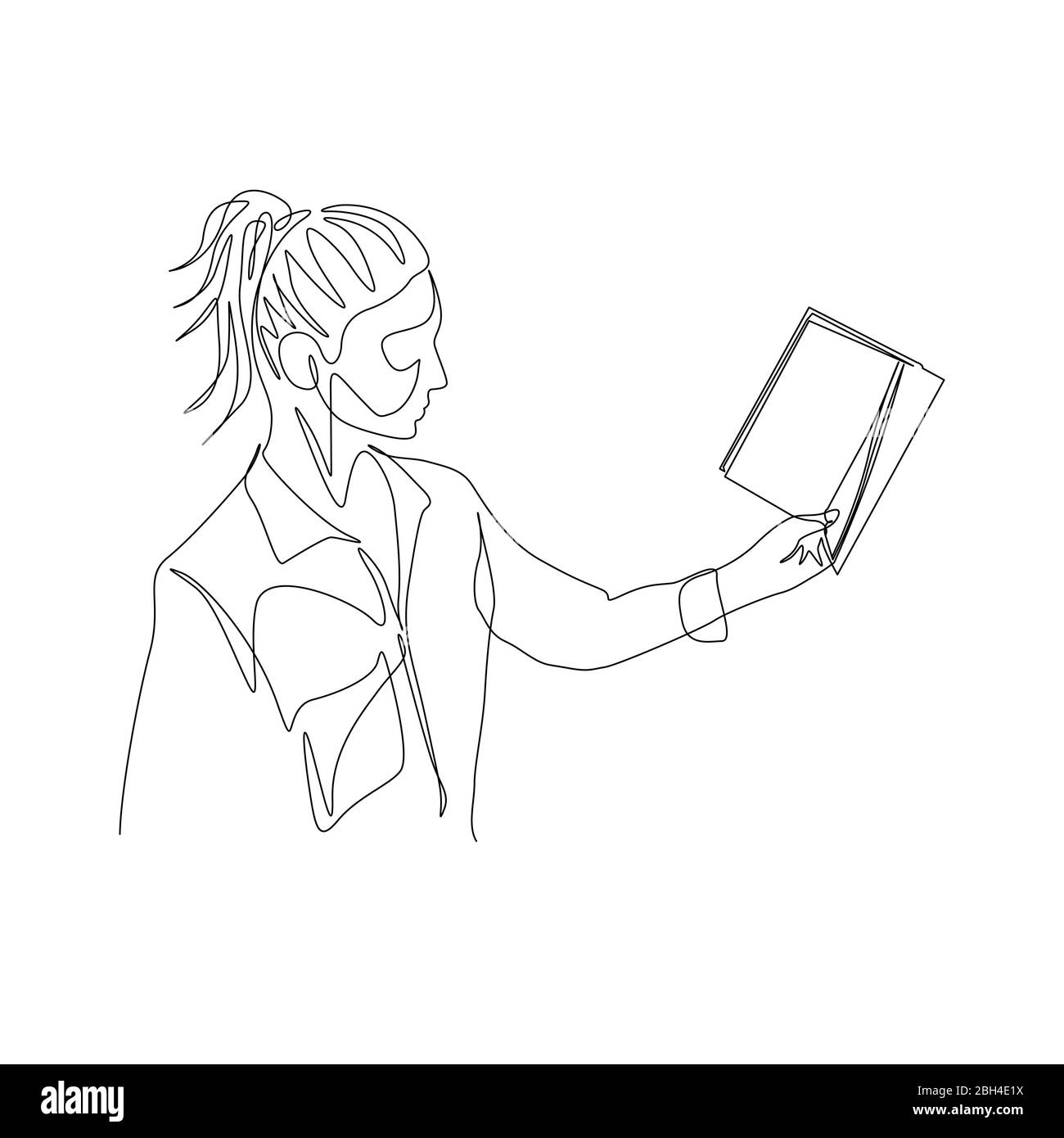 Book side ponytail Stock Vector Images - Alamy