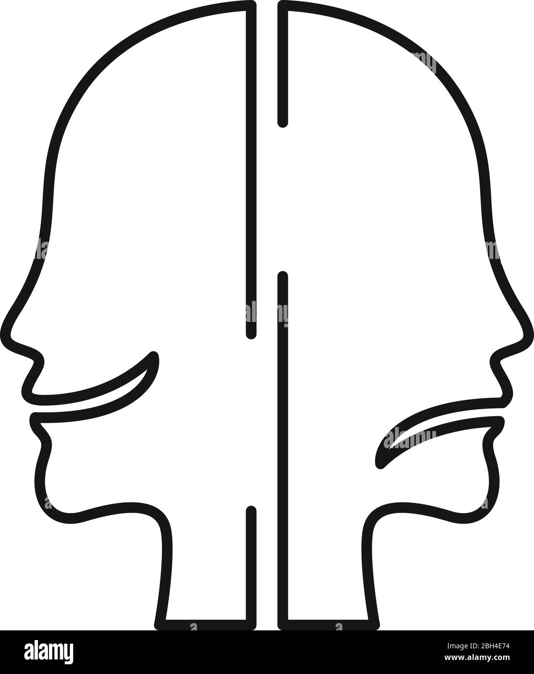 Bipolar disorder disease icon. Outline bipolar disorder disease vector ...