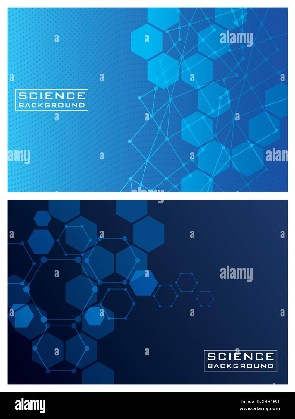 two blues colors science backgrounds with lines structures Stock Vector ...