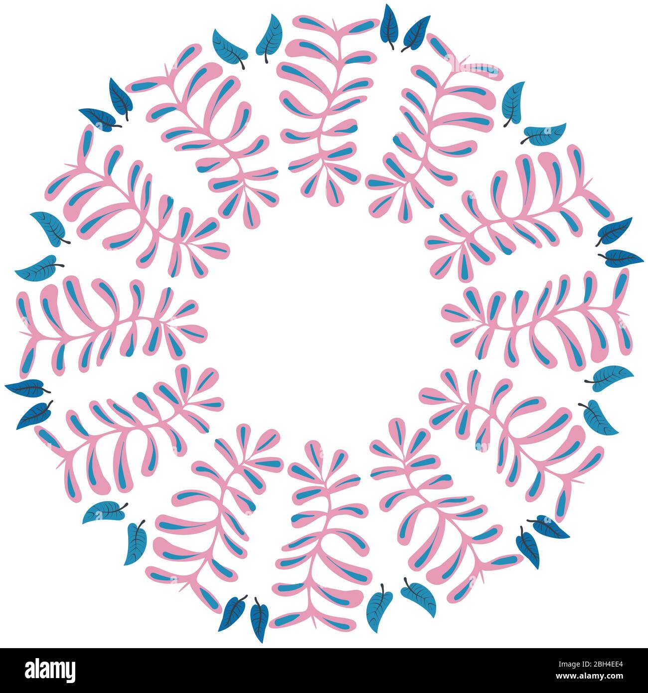 round wreath with leaves vector illustration Stock Vector Image & Art ...