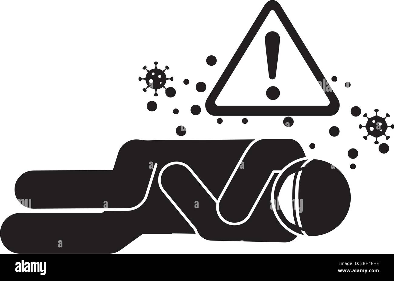 coronavirus covid 19, sick person with medical mask, health pictogram ...
