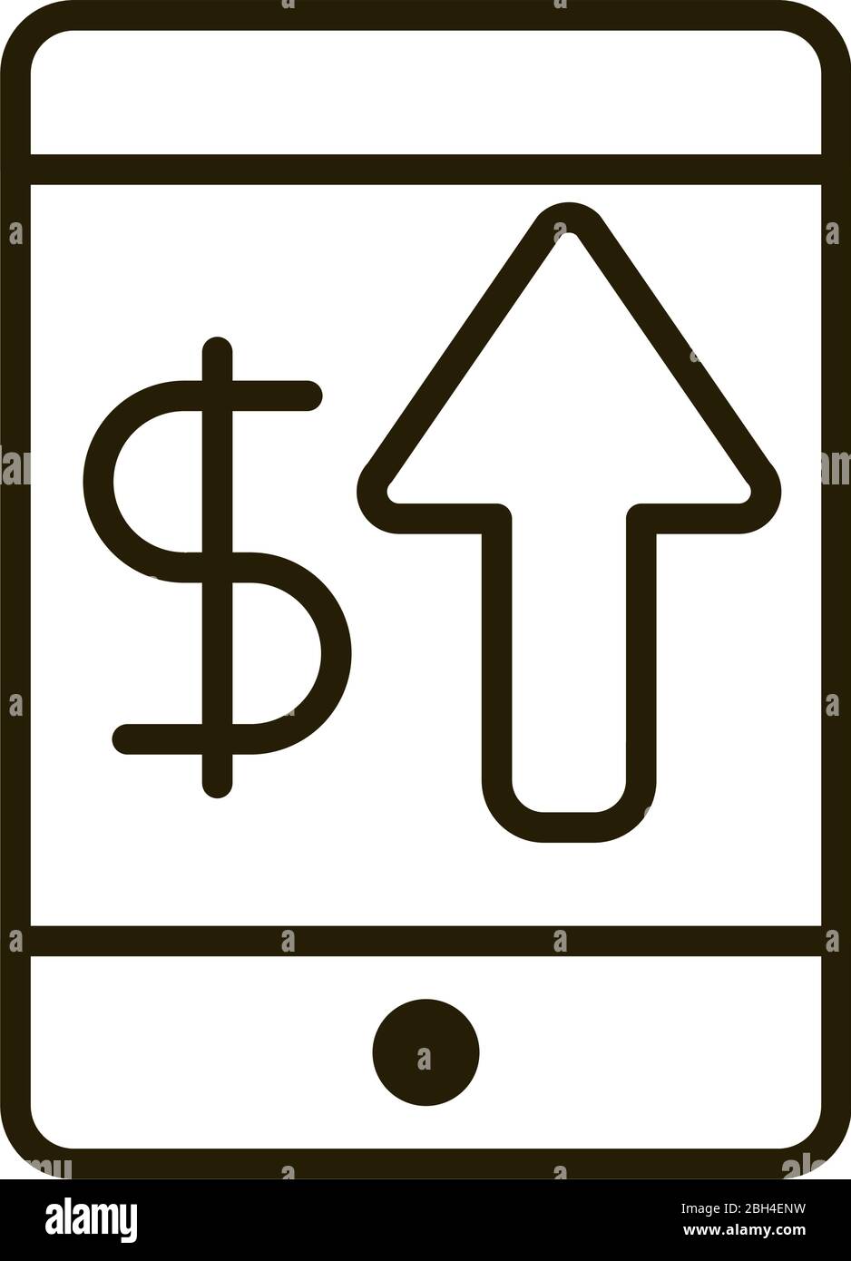 smartphone money up arrow business financial investing vector ...