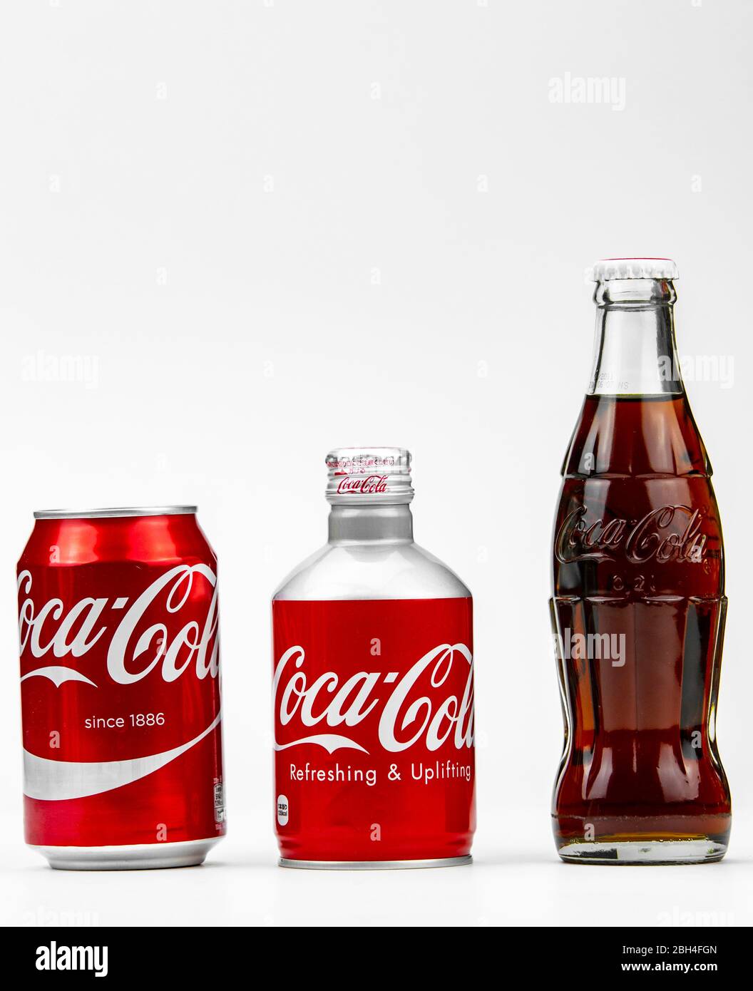 Atlanta, Georgia, USA April 1, 2020: different types of cans and ...