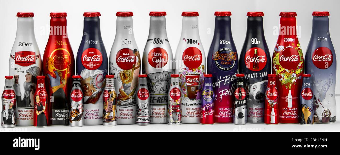 New York, USA 11.01.2020 Coca-Cola aluminum recyclable bottle isolated ...