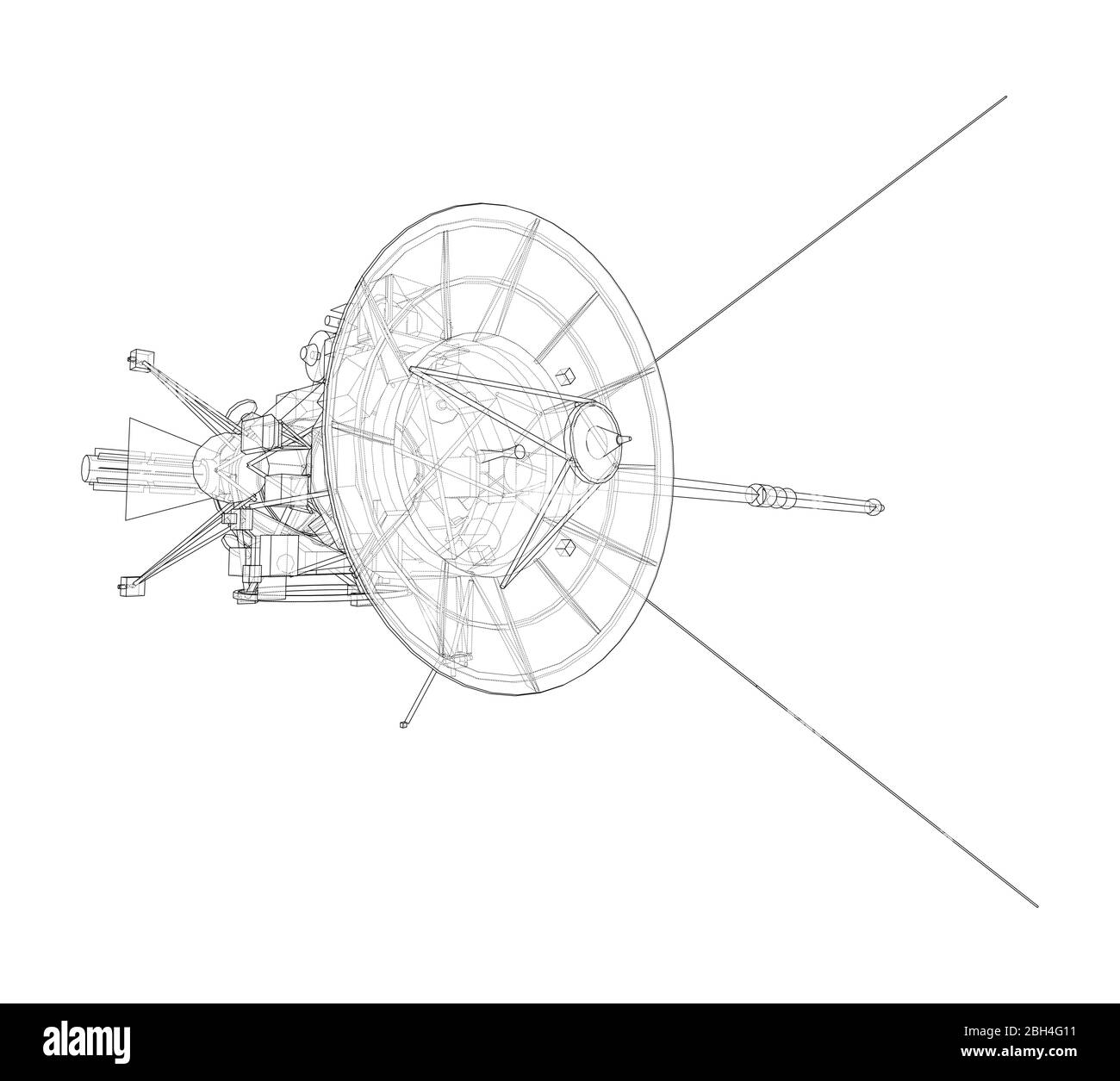 Communication satellite concept outline. Vector Stock Vector Image ...