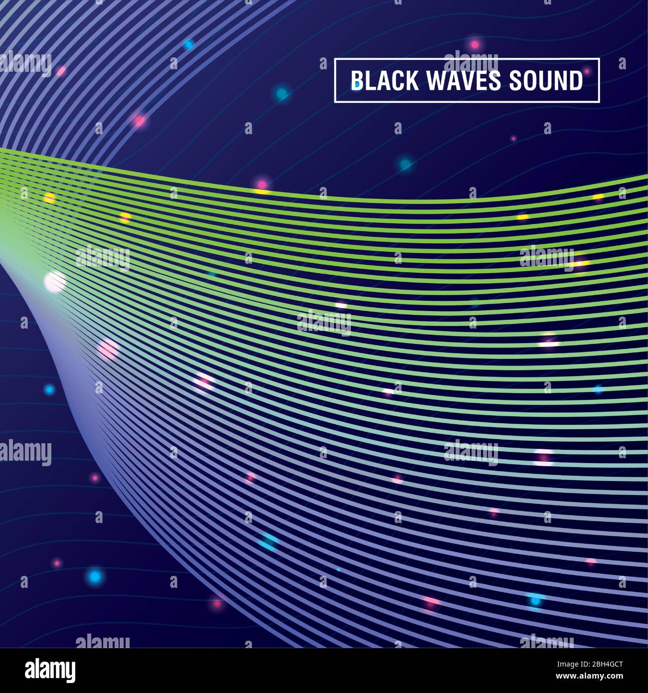 black waves sound blue background Stock Vector Image & Art - Alamy