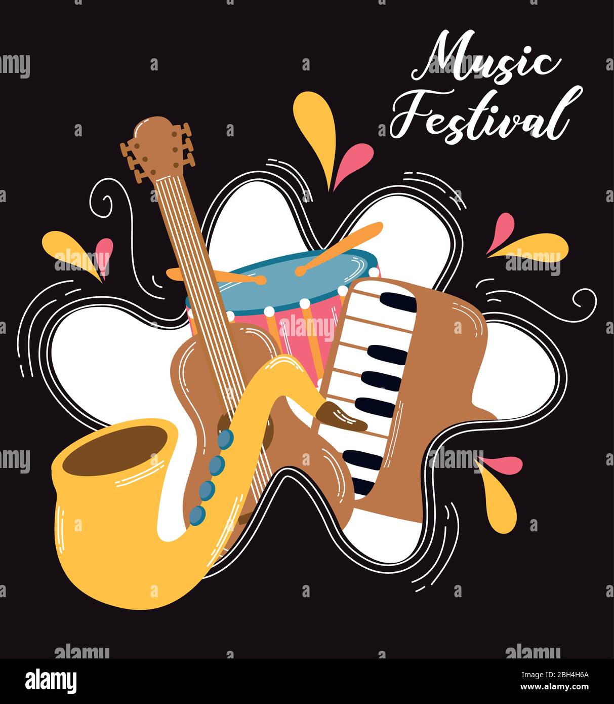 music fest poster with instruments Stock Vector Image & Art - Alamy