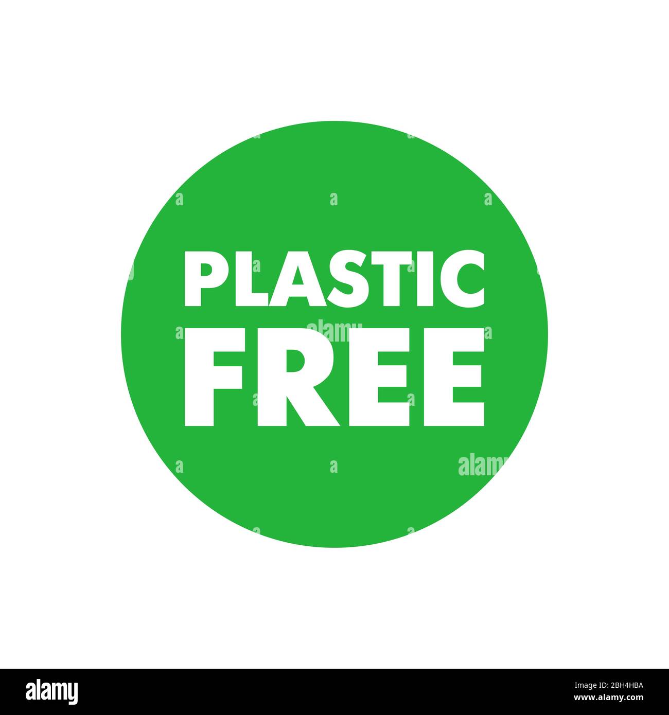 Plastic free simple green sticker. Certificate emblem label. Vector ...