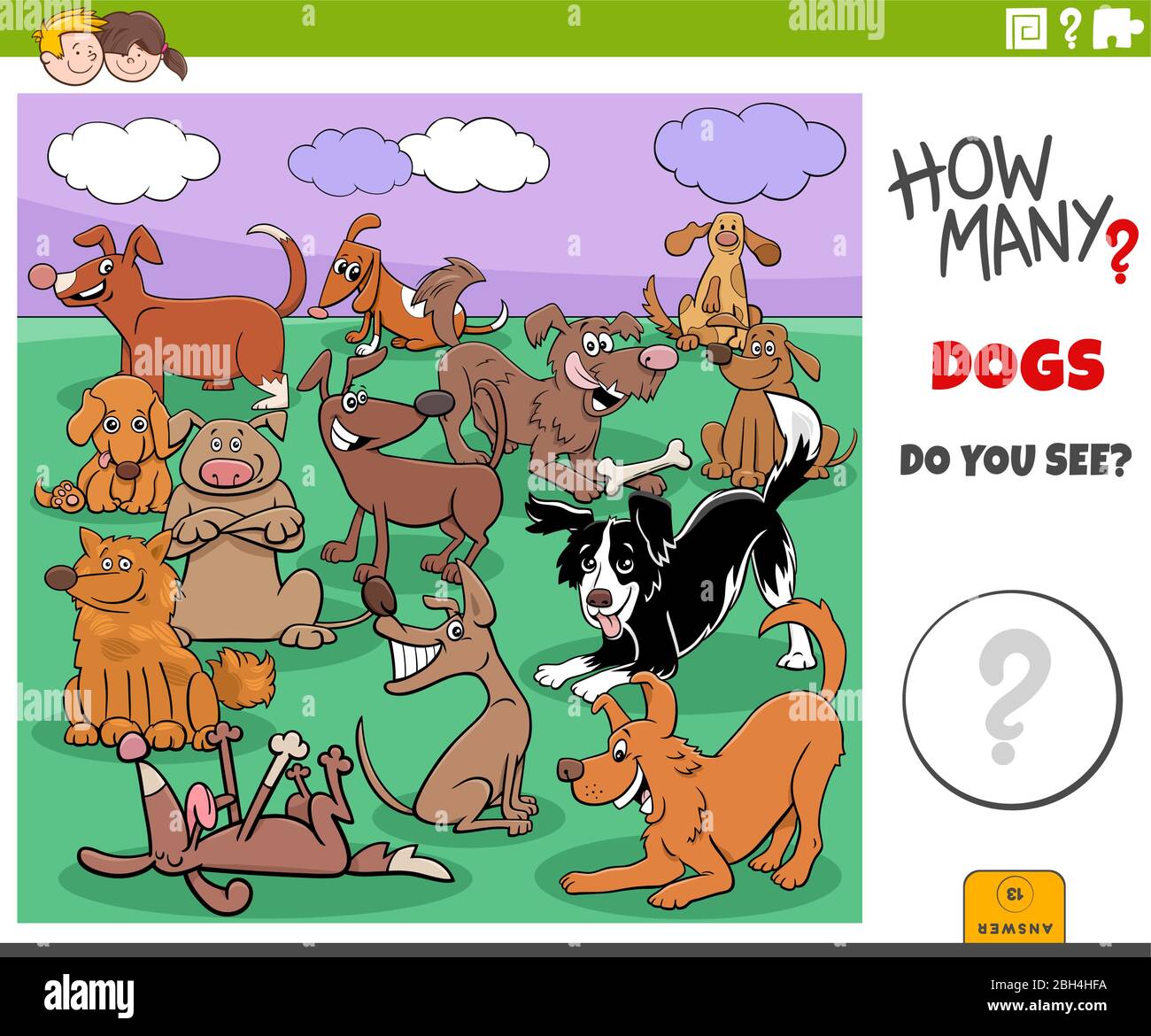 Illustration of Educational Counting Task for Children with Cartoon ...