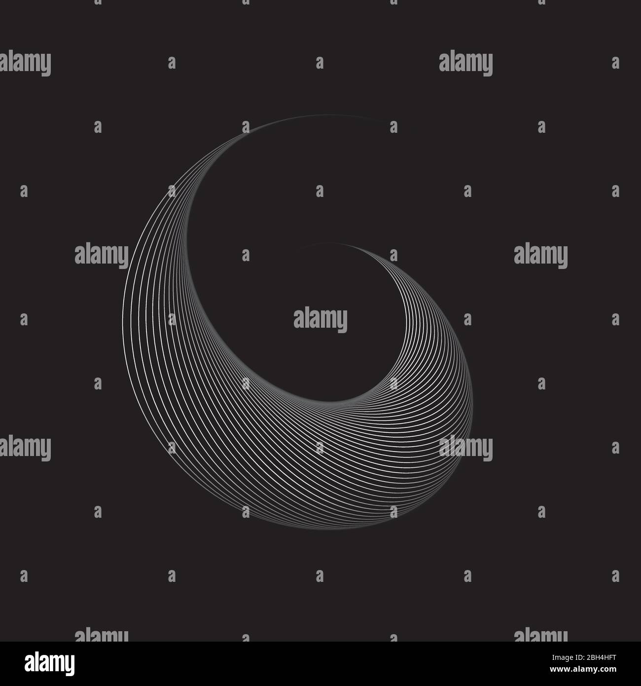 White arc, dynamic shape on black background Stock Vector Image & Art ...