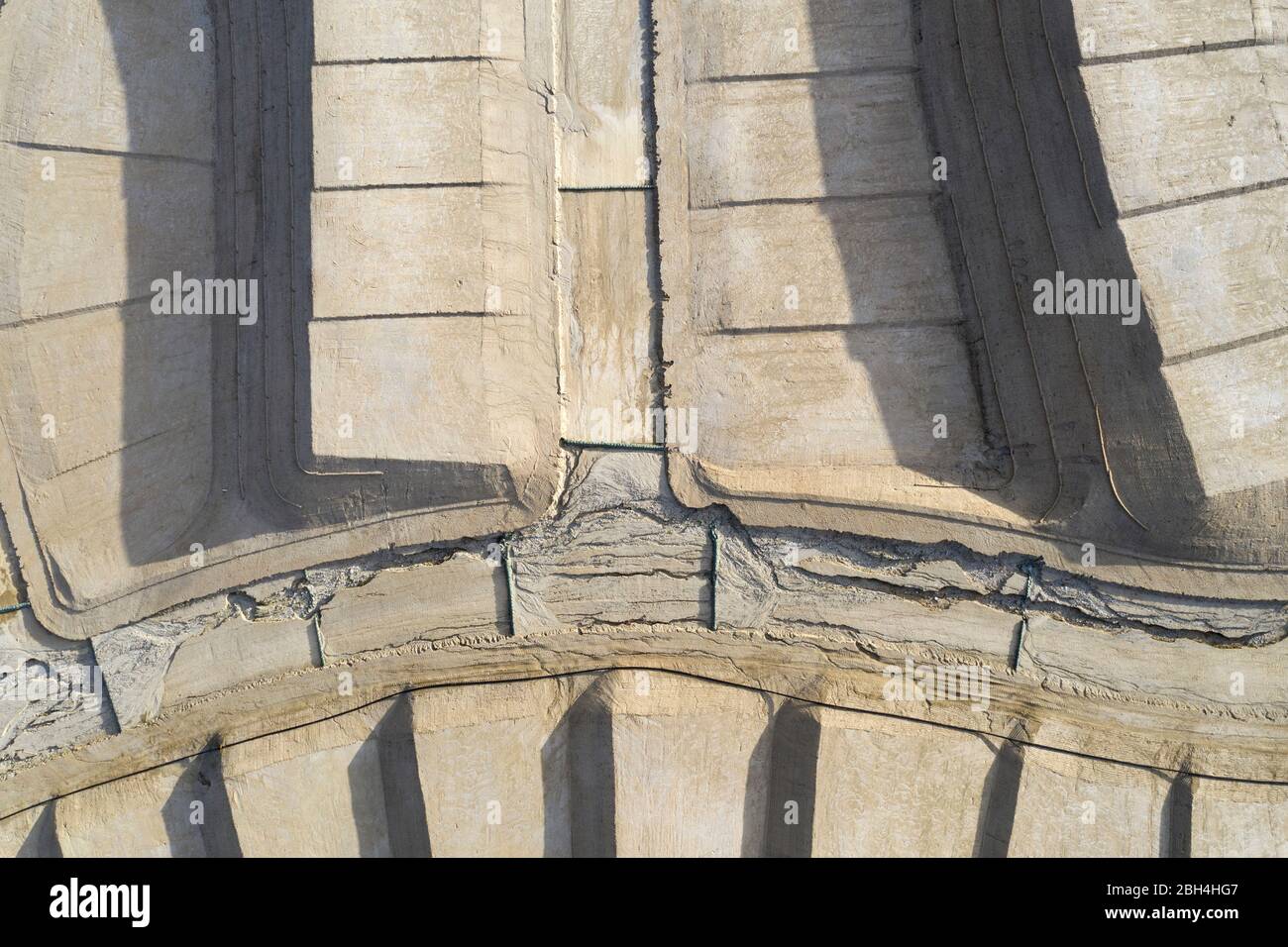 Aerial abstract views above a sprawling new subdivision under ...