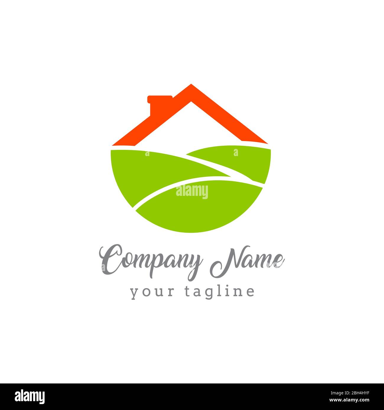 Vector logo design template of forest and house that made from a simple ...