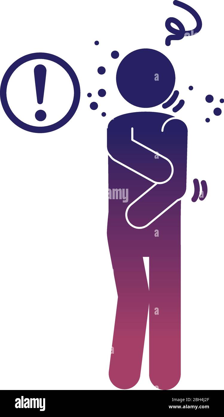 coronavirus covid 19, patient symptoms cold, health pictogram vector ...