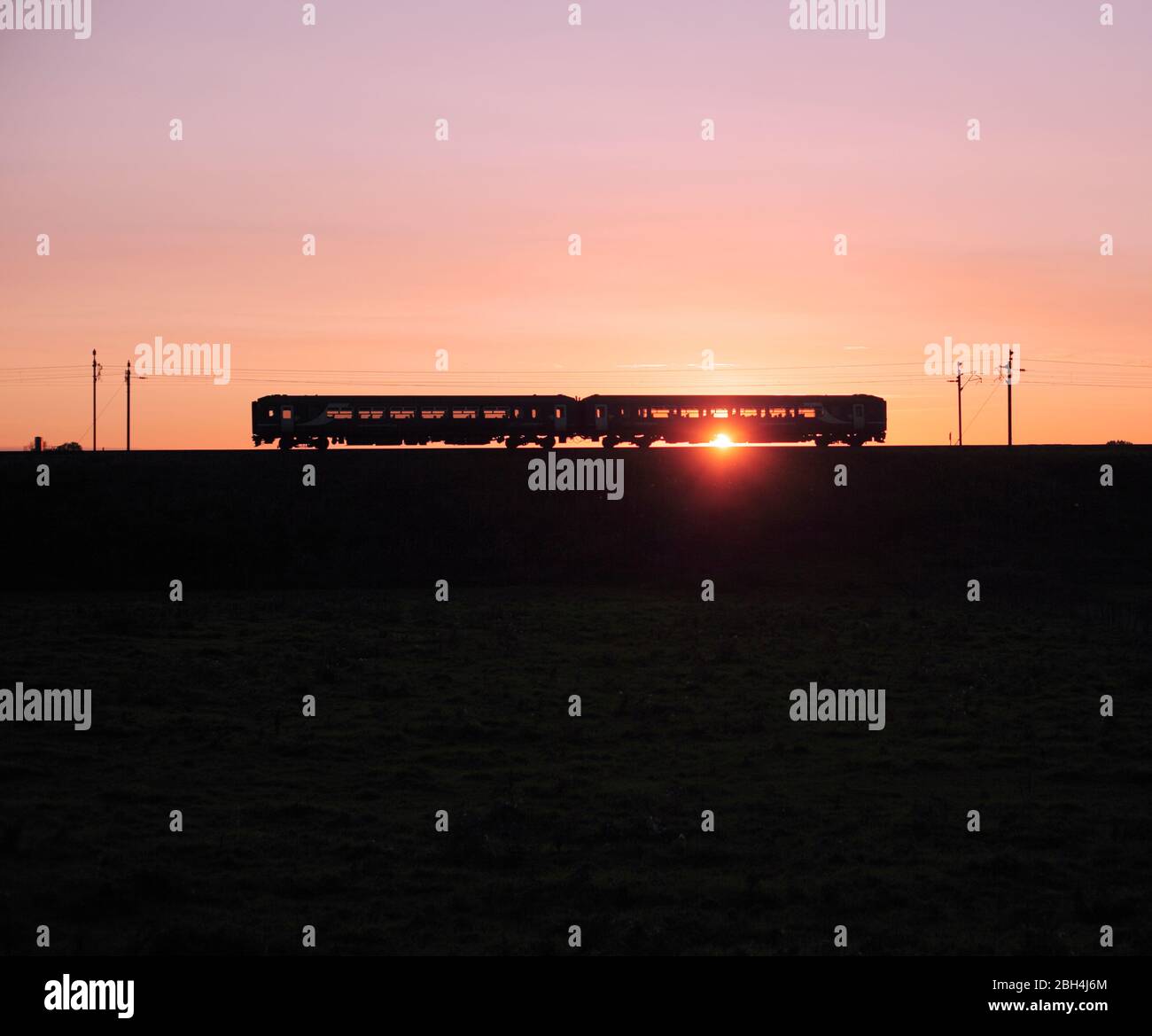 Northern Rail class 156 super sprinter diesel 2 carriage train on the ...