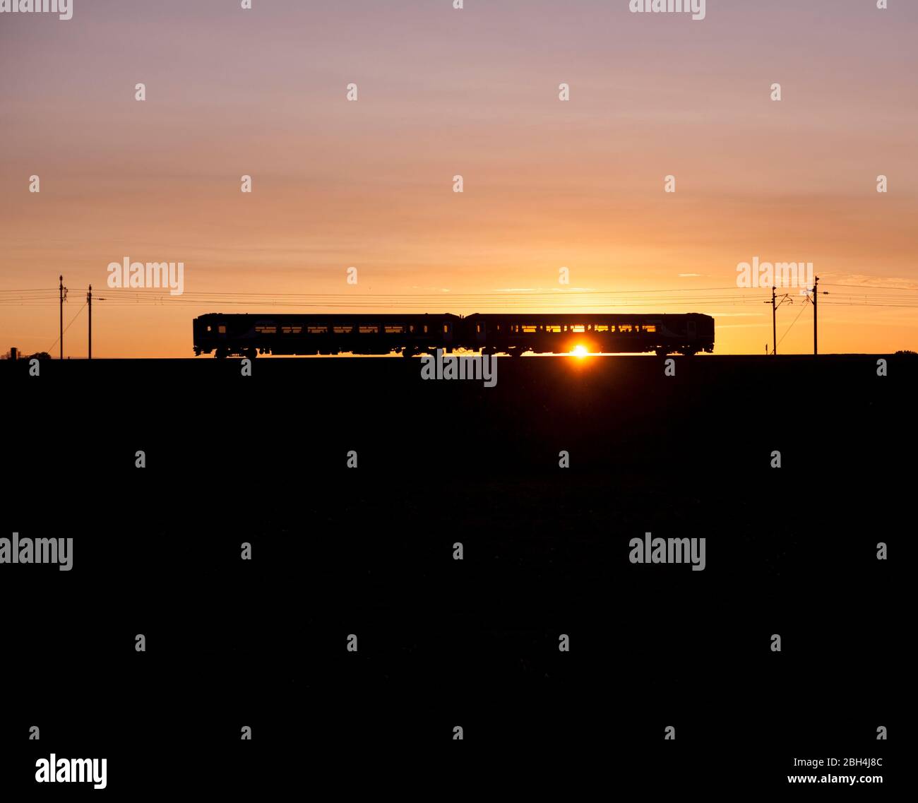 Northern Rail class 156 super sprinter diesel 2 carriage train on the ...