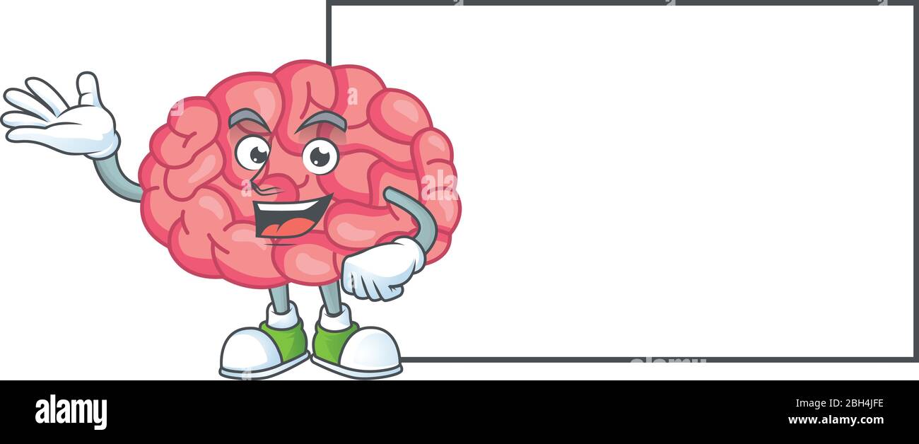 An image of brain with board mascot design style Stock Vector Image ...