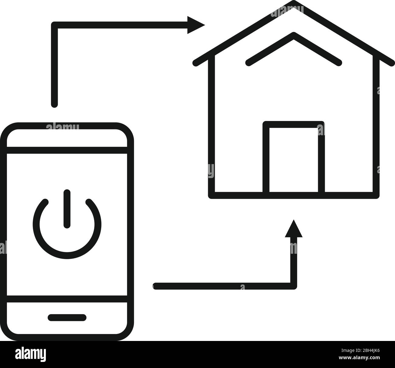 Phone house control icon. Outline phone house control vector icon for ...