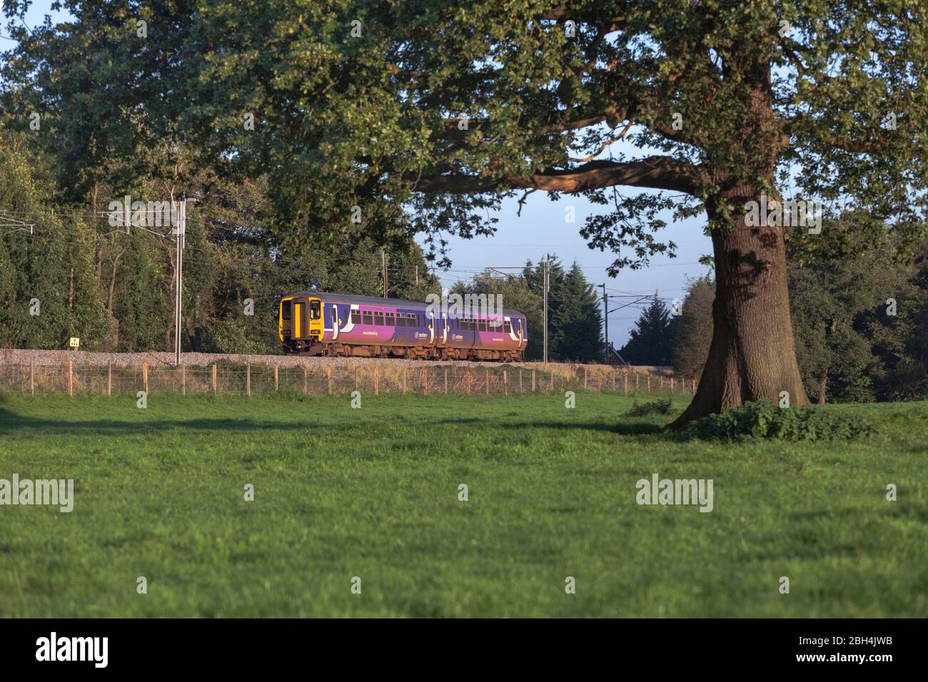 Northern Rail class 156 diesel sprinter train diesel train 156479 on the electrified west coast ...