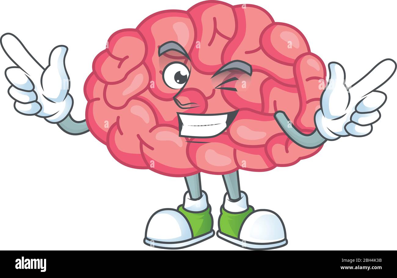 Cartoon character design concept of brain cartoon design style with ...
