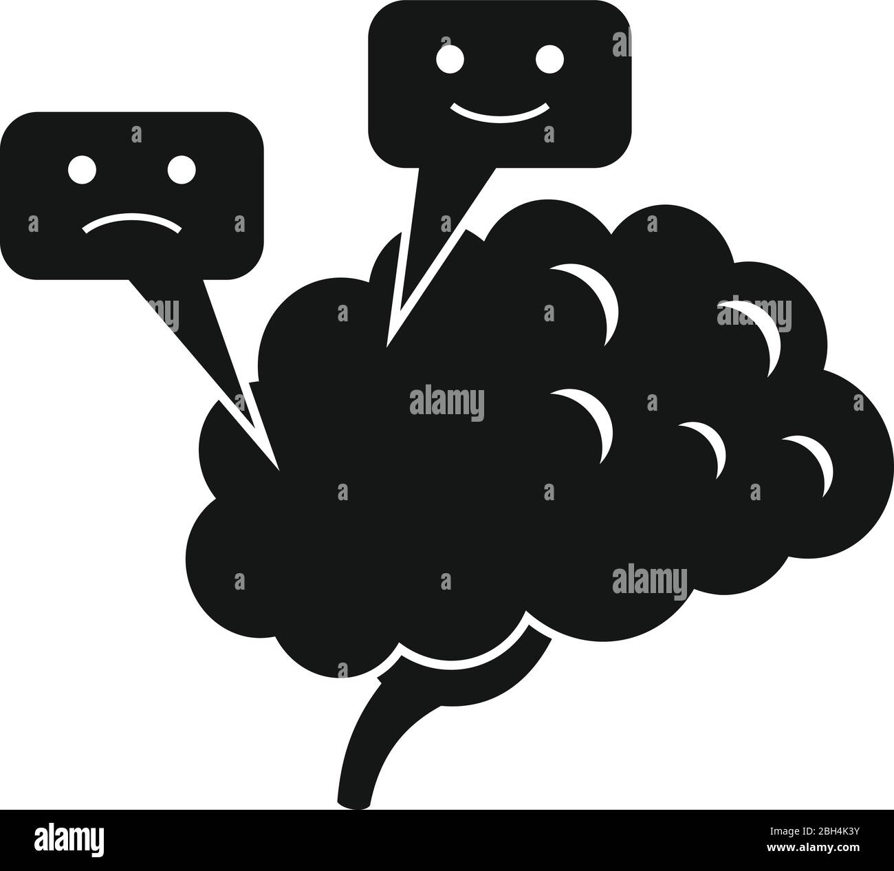 Brain bipolar disorder icon. Simple illustration of brain bipolar ...