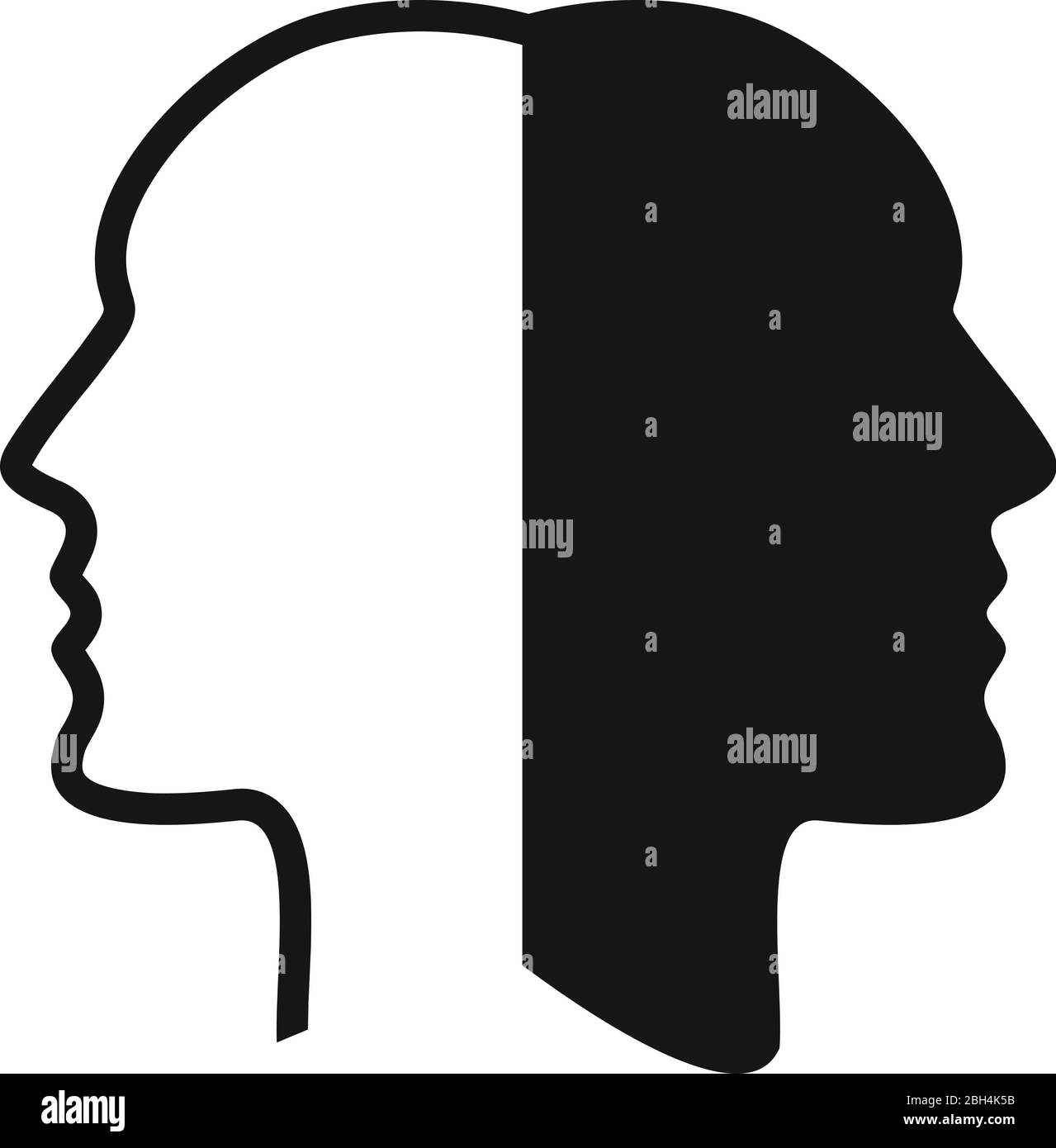 Split bipolar disorder icon. Simple illustration of split bipolar ...