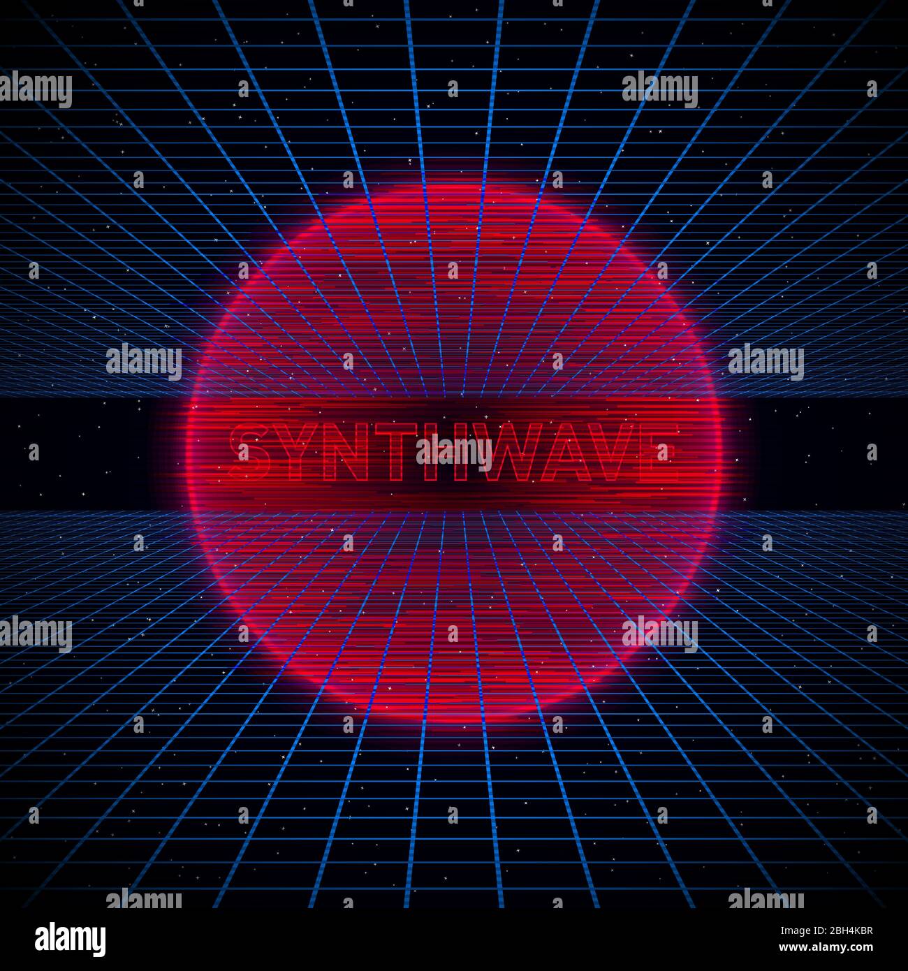 Retrofuturistic red hologram circle, HUD element on dark starry space ...