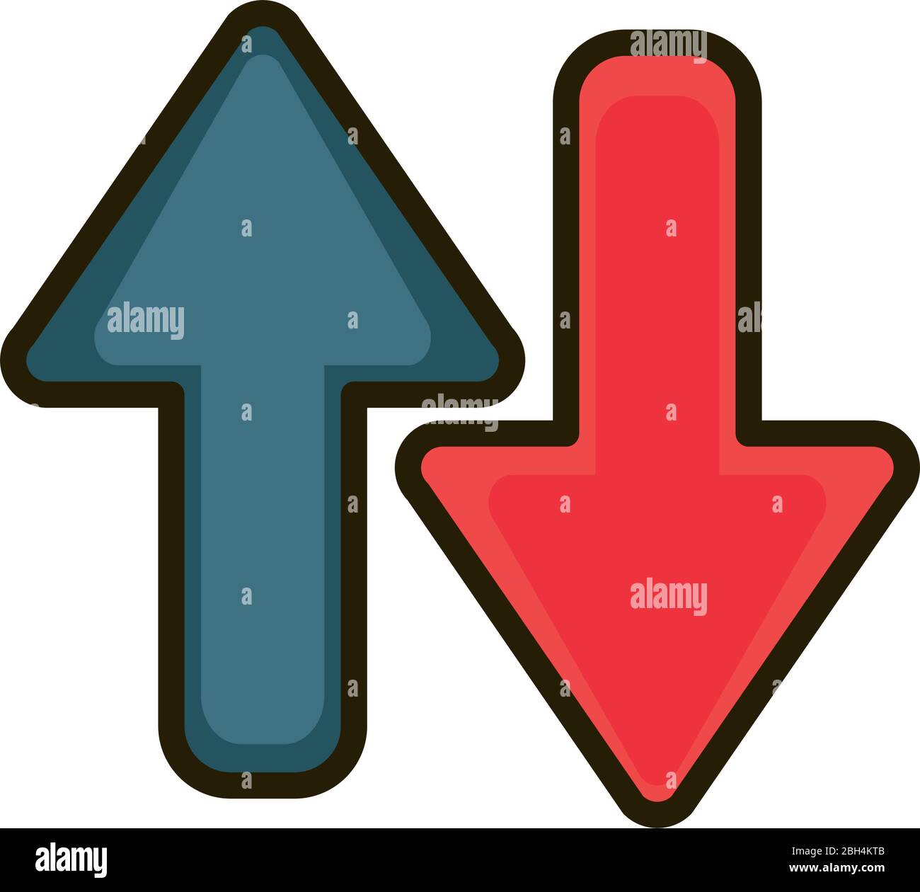 downturn and upturn arrows financial business stock market vector ...
