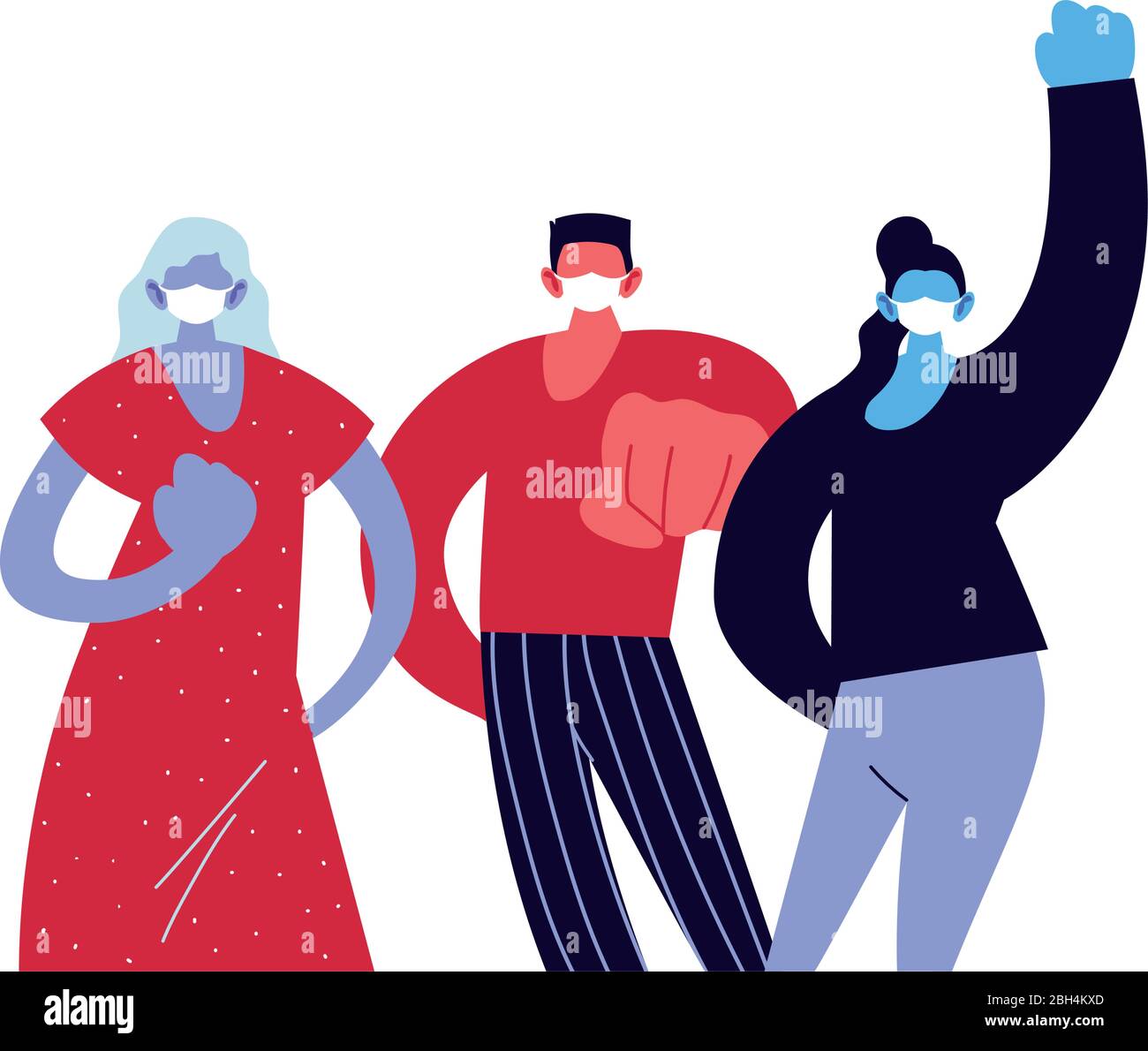 fighter people using face masks vector ilustration designe Stock Vector ...