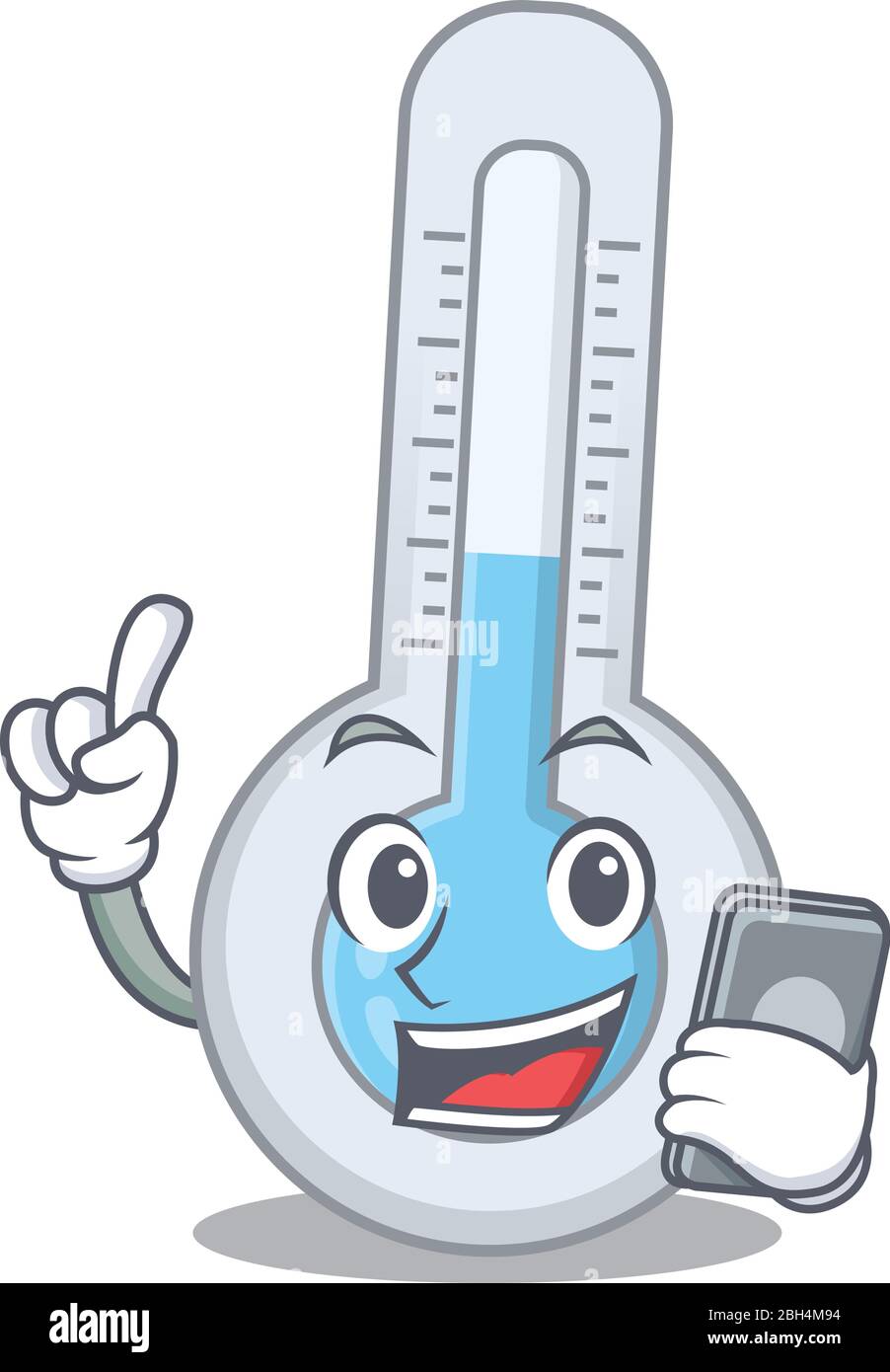 Cold thermometer cartoon character speaking on phone Stock Vector Image ...
