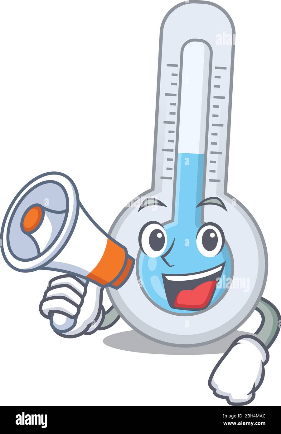 Cartoon character of cold thermometer having a megaphone Stock Vector ...