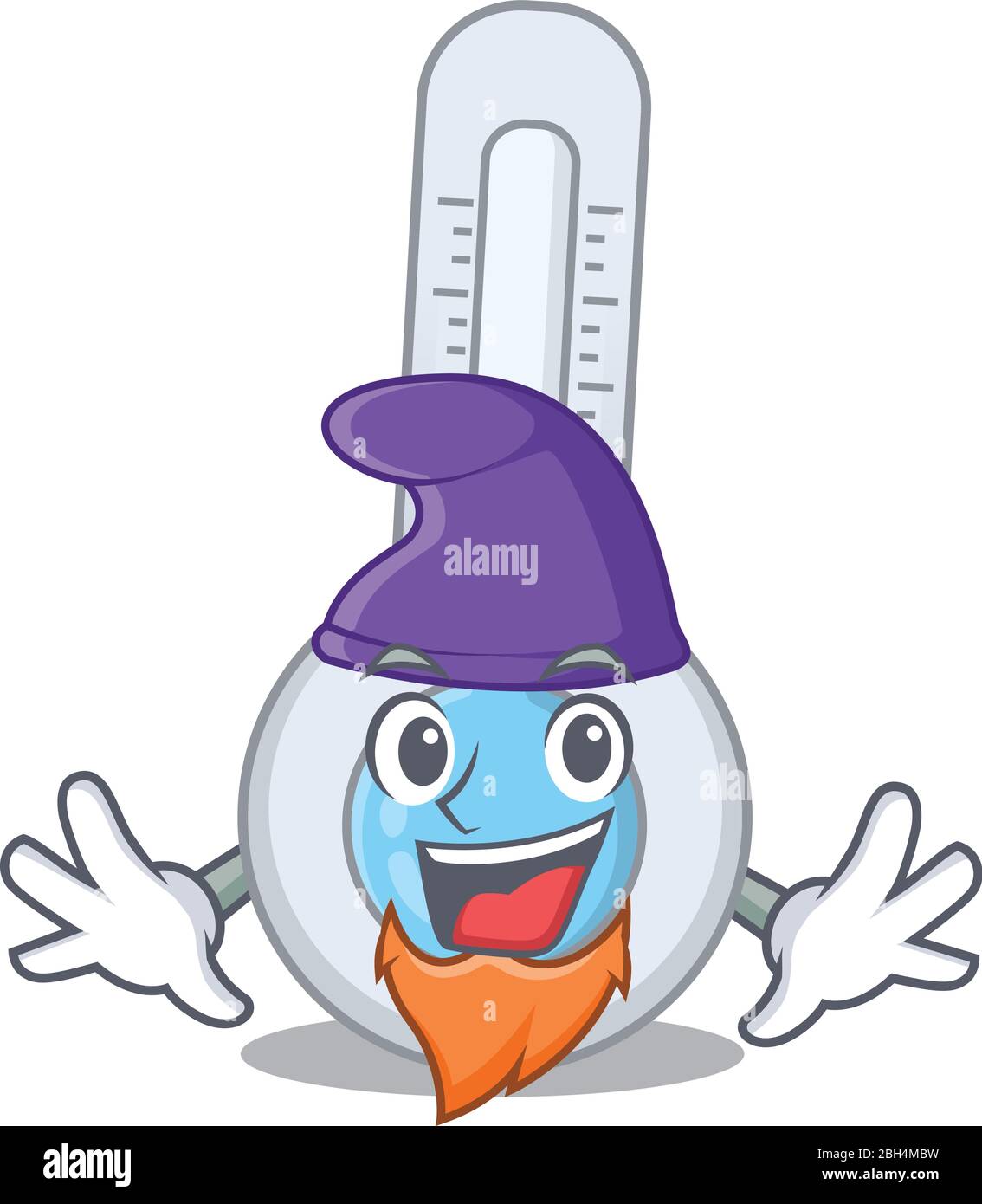 Cute picture of cold thermometer in Elf cartoon design Stock Vector ...