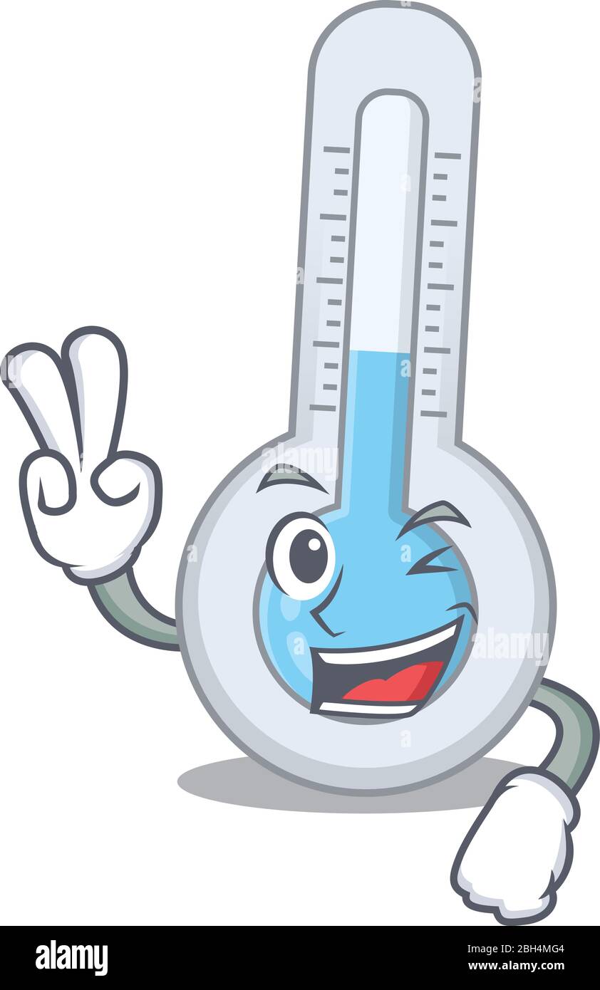 Happy cold thermometer cartoon design concept with two fingers Stock Vector Image & Art - Alamy