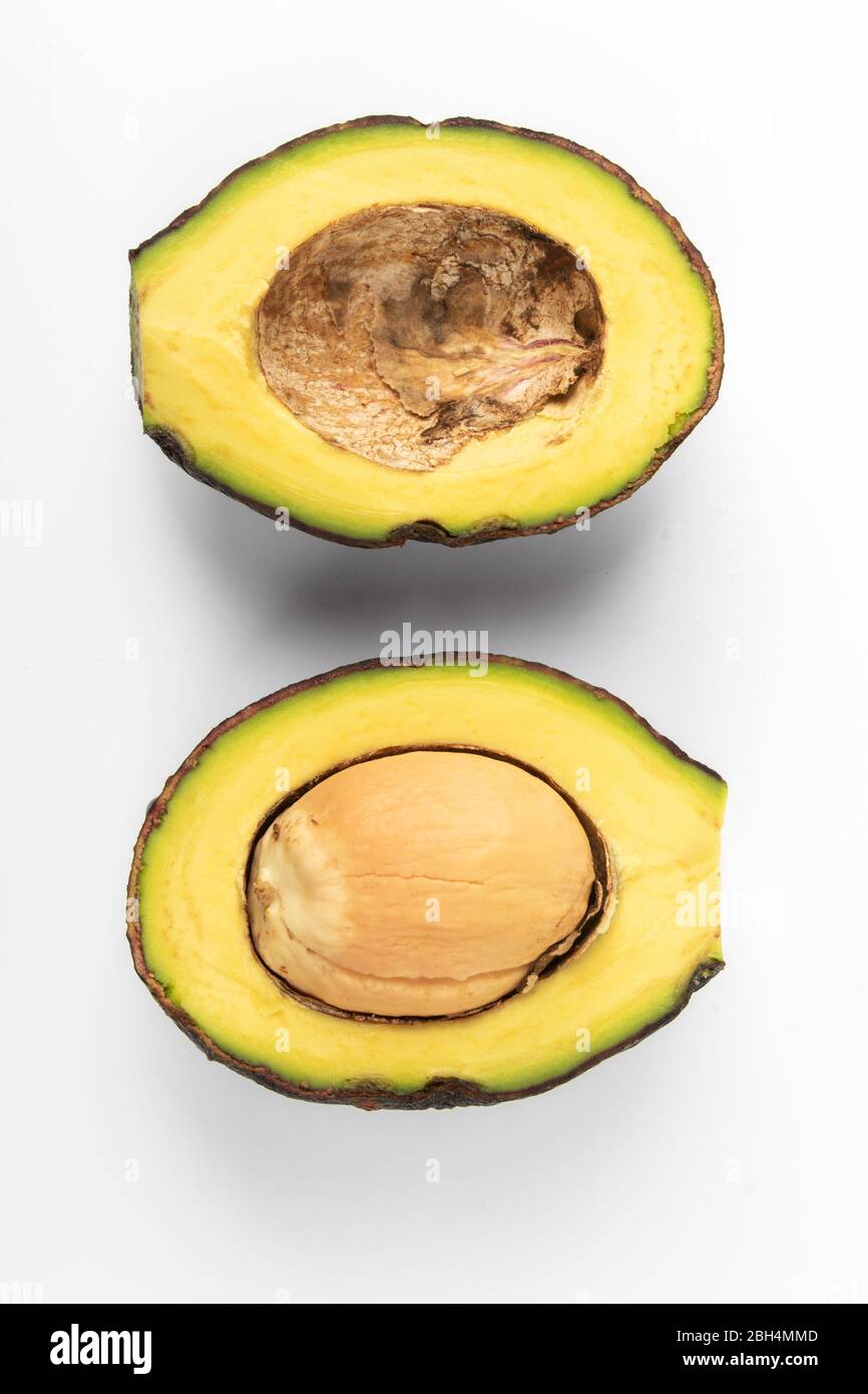 Ripe avocado isolated on white background Stock Photo - Alamy