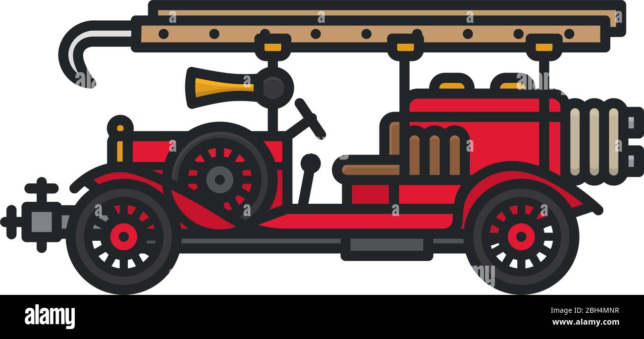 Vintage Fire Engine Clip Art