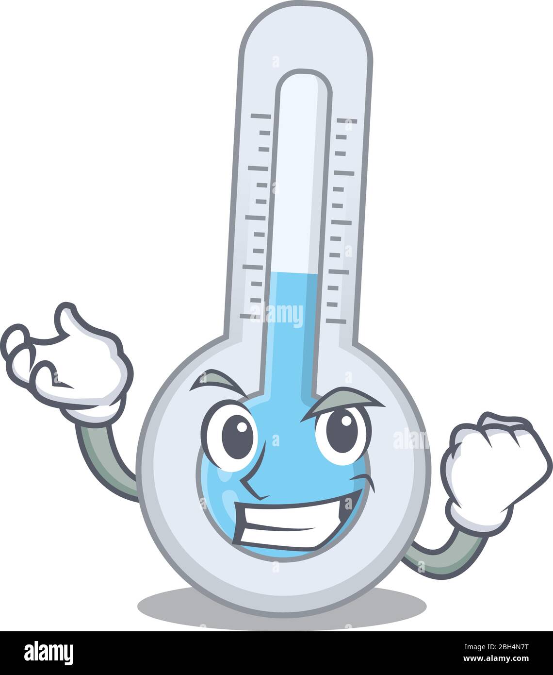 A dazzling cold thermometer mascot design concept with happy face Stock ...