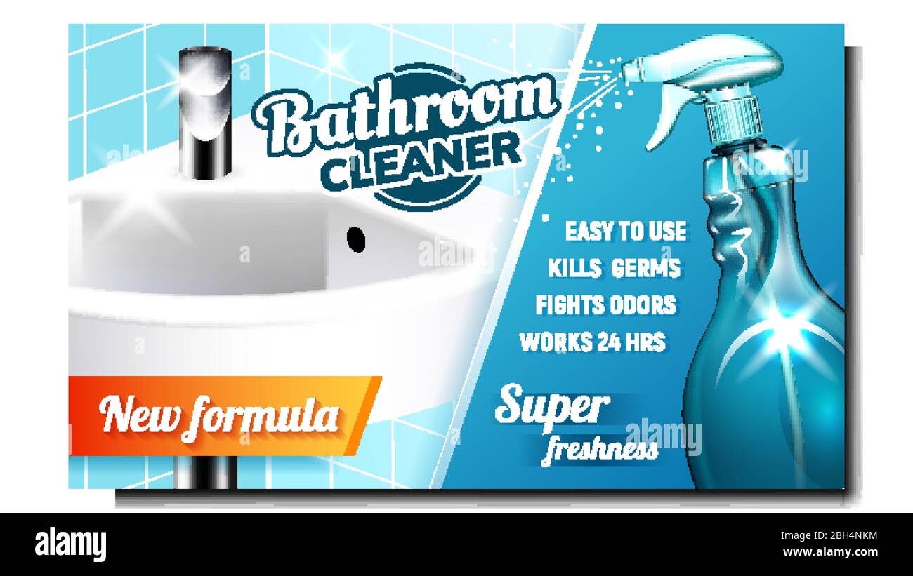 Bathroom Cleaner Creative Advertise Banner Vector Stock Vector Image ...