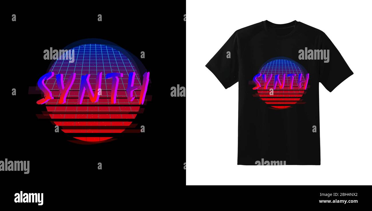 Synthwave. Stylish t-shirt and apparel retro design with SYNTH ...