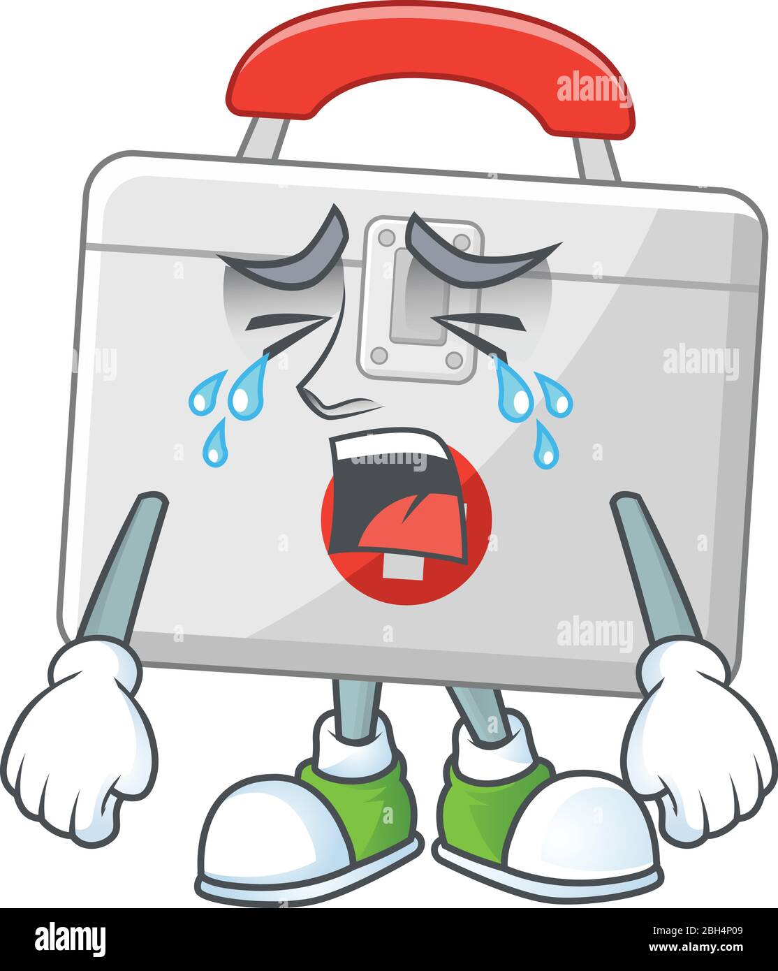 A weeping first aid kit cartoon character concept Stock Vector Image ...