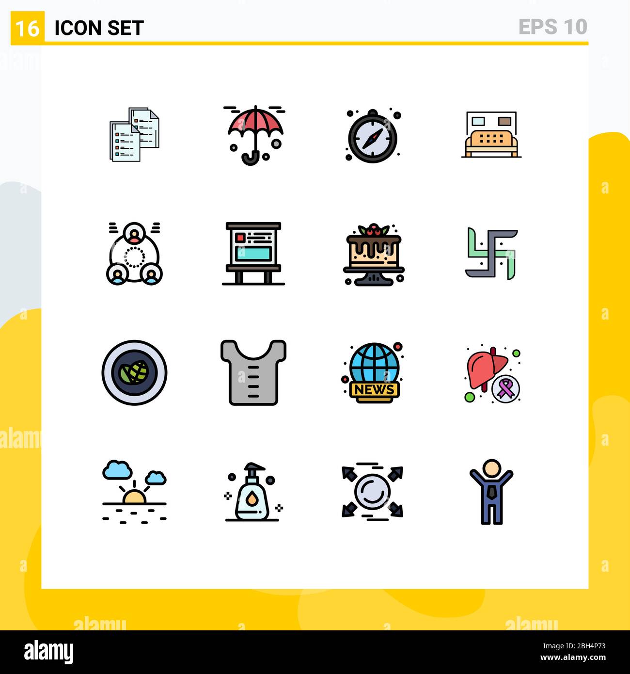 Stock Vector Icon Pack of 16 Line Signs and Symbols for employee ...