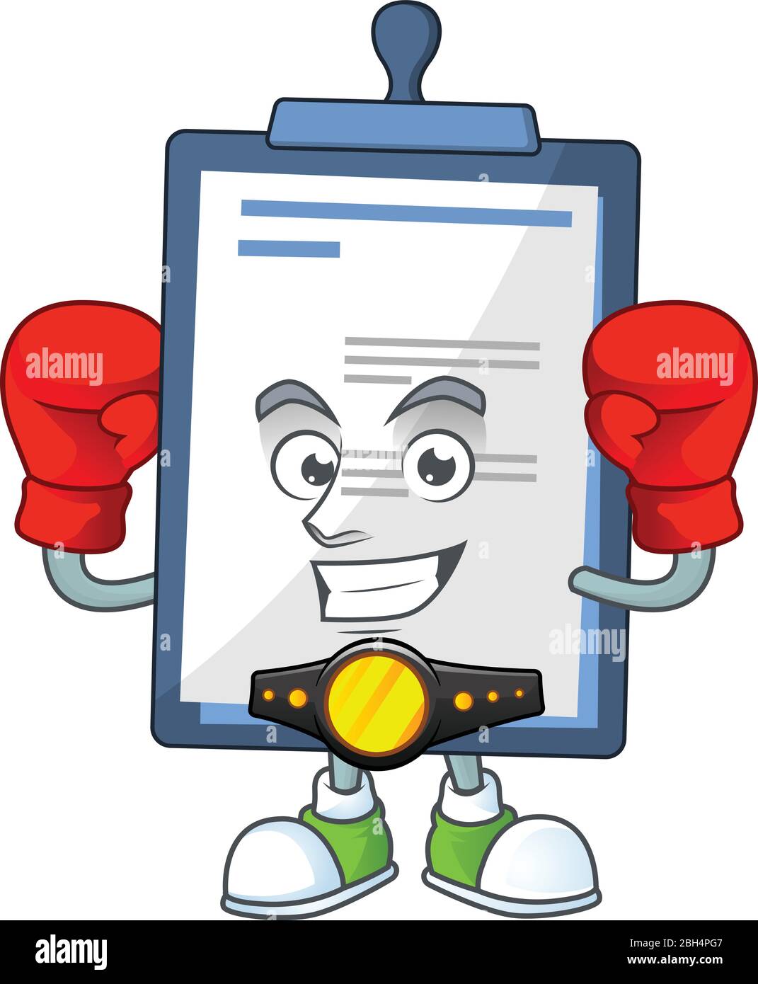 A sporty medical note boxing athlete cartoon mascot design style Stock ...